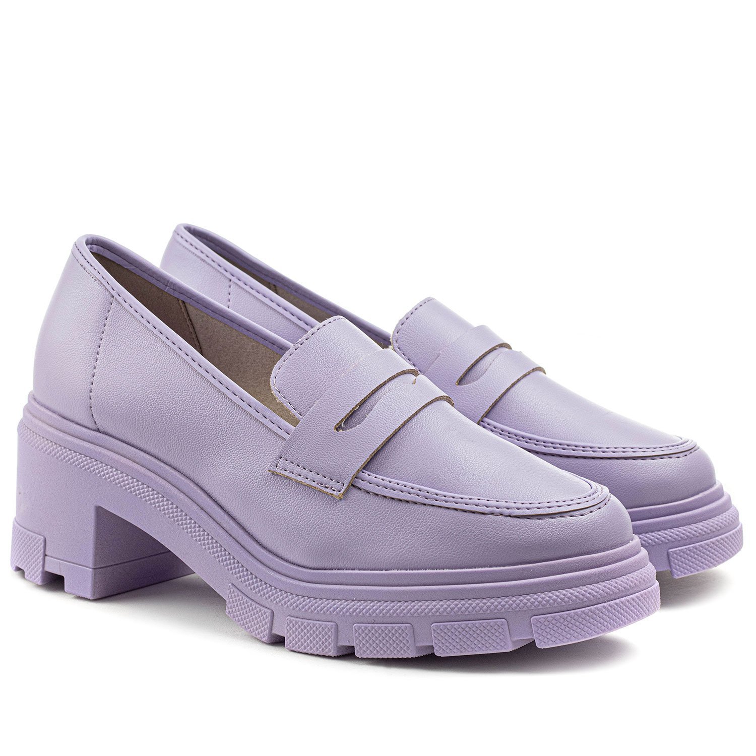 Sapato Casual Tratorado Moleca Roxo