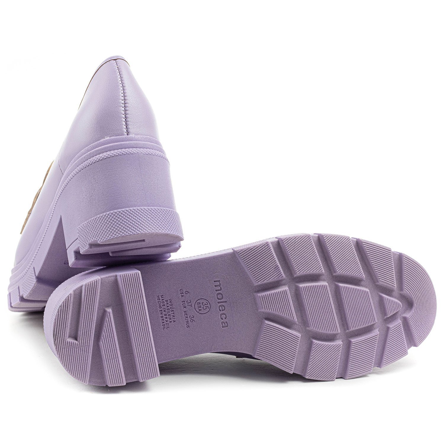 Sapato Casual Tratorado Moleca Roxo