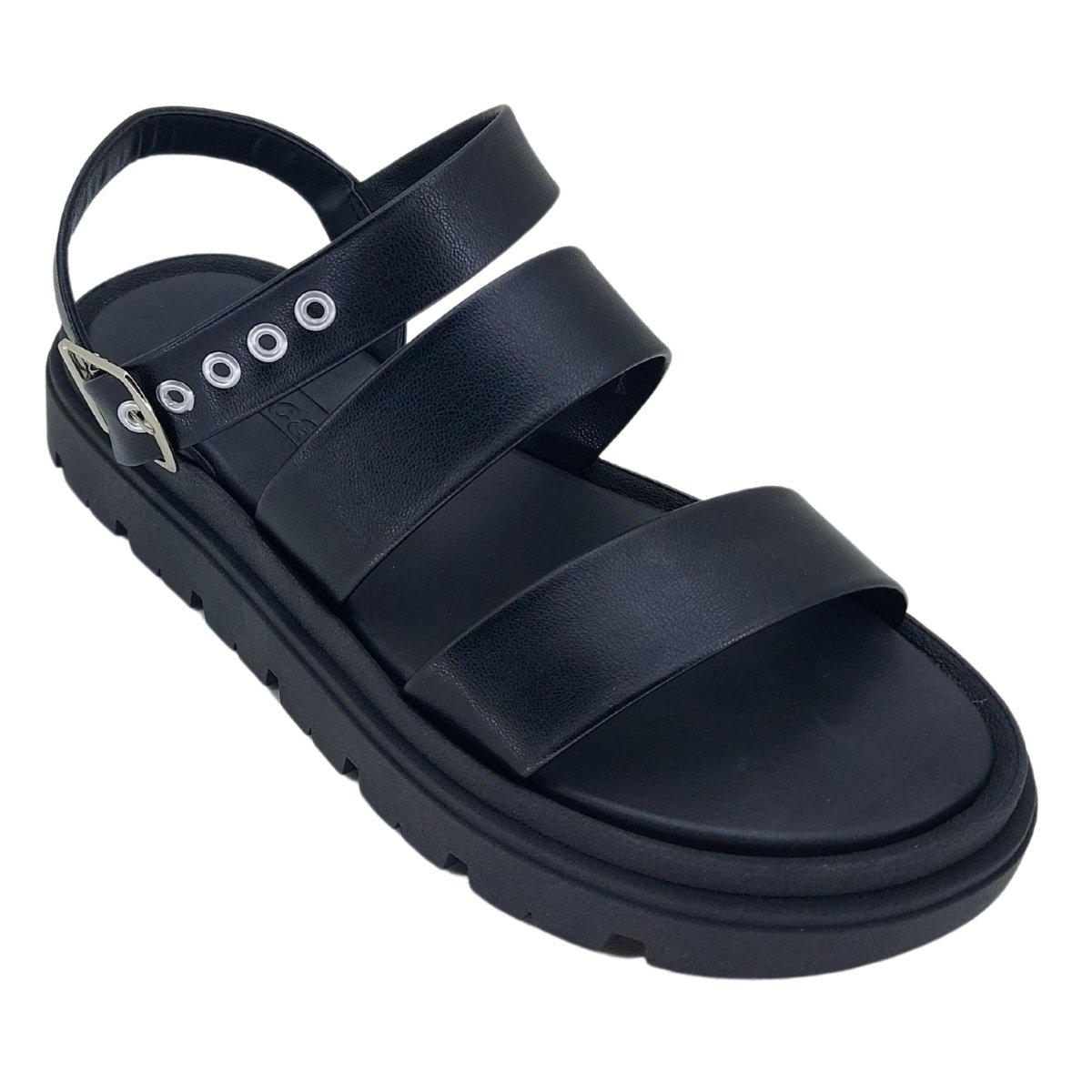 Sandália Plataforma Tratorada Moleca 5504101 - Feminino Preto