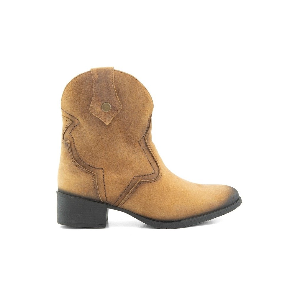 Bota Western Couro Feminino Texana Moda Country Detalhes Costura ...