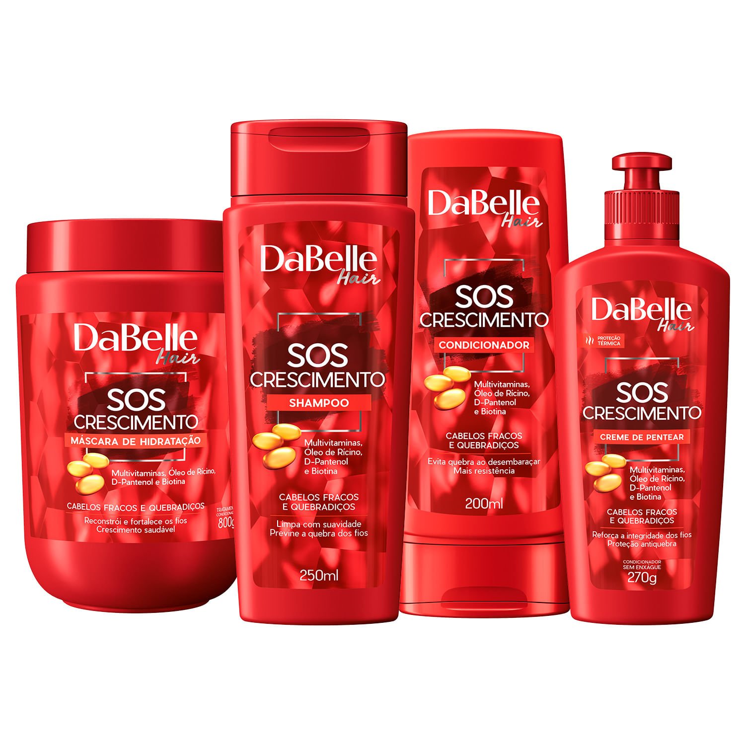 Kit DaBelle Hair SOS Crescimento Full (4 Produtos) ÚNICO