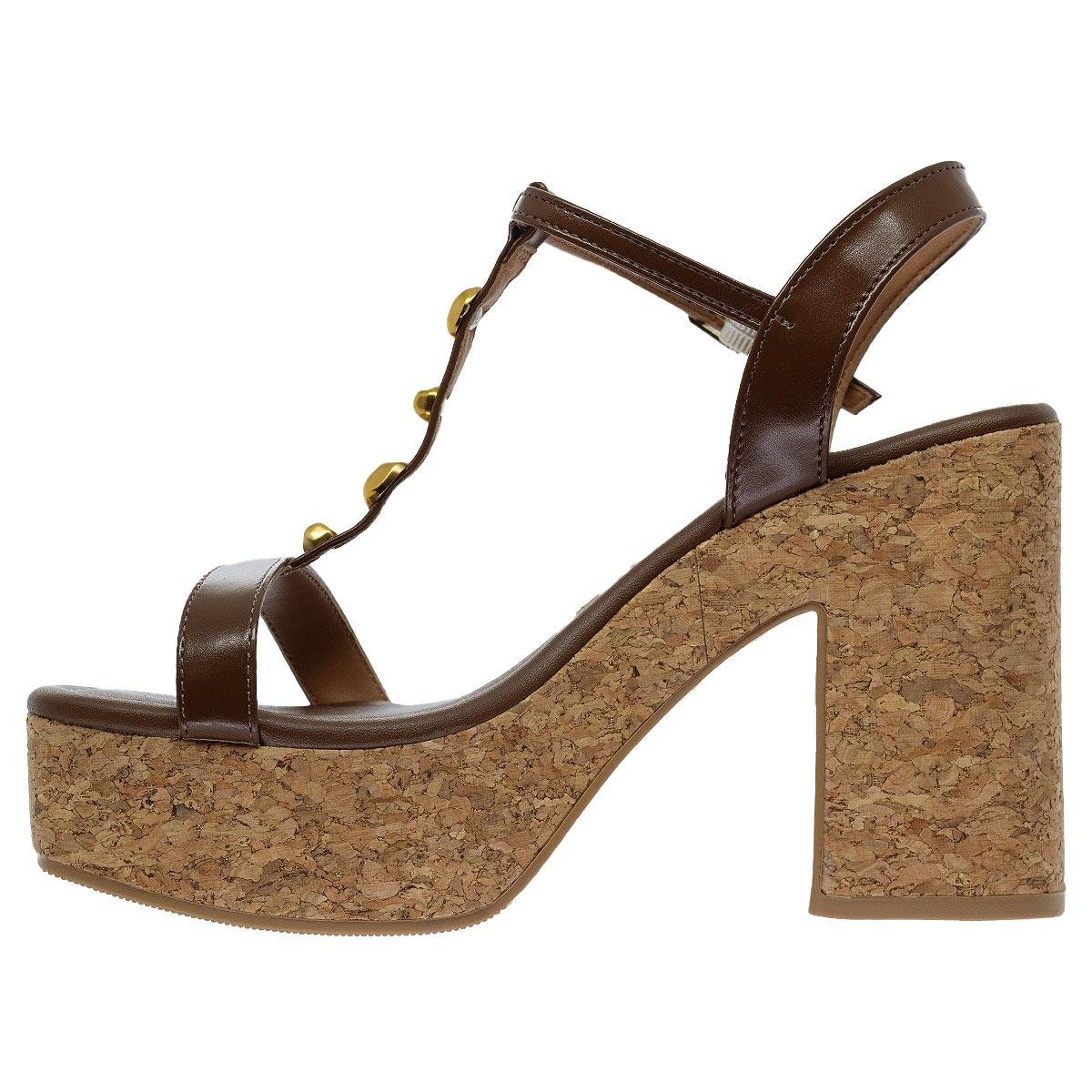 Sandália Salto Alto Meia Pata Feminina Vizzano 6541.101 Marrom Marrom