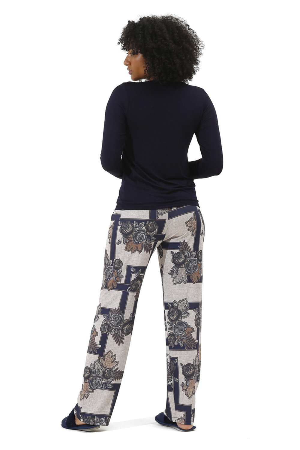 Pijama Floral Azul - Toque Sleepwear Azul