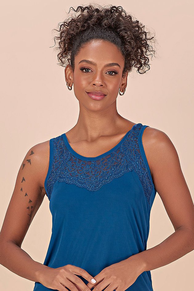 Pijama Azulejo Azul Regata - Toque Sleepwear Azul