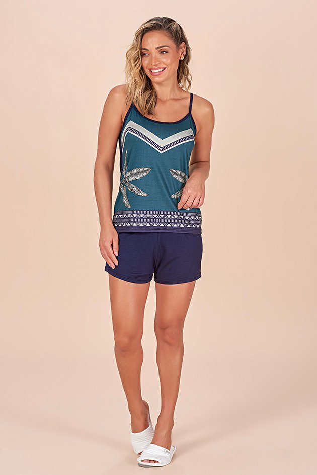 Short Doll Tropical - Toque Sleepwear Azul