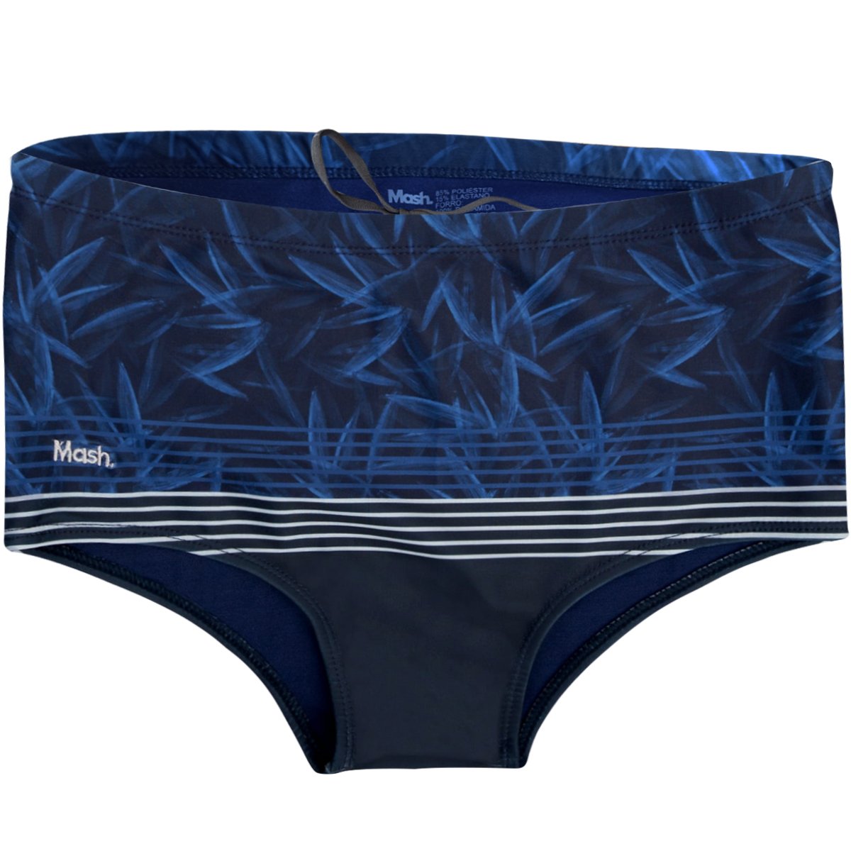 Sunga Slip Mash Listrada Folhagem Marinho Azul