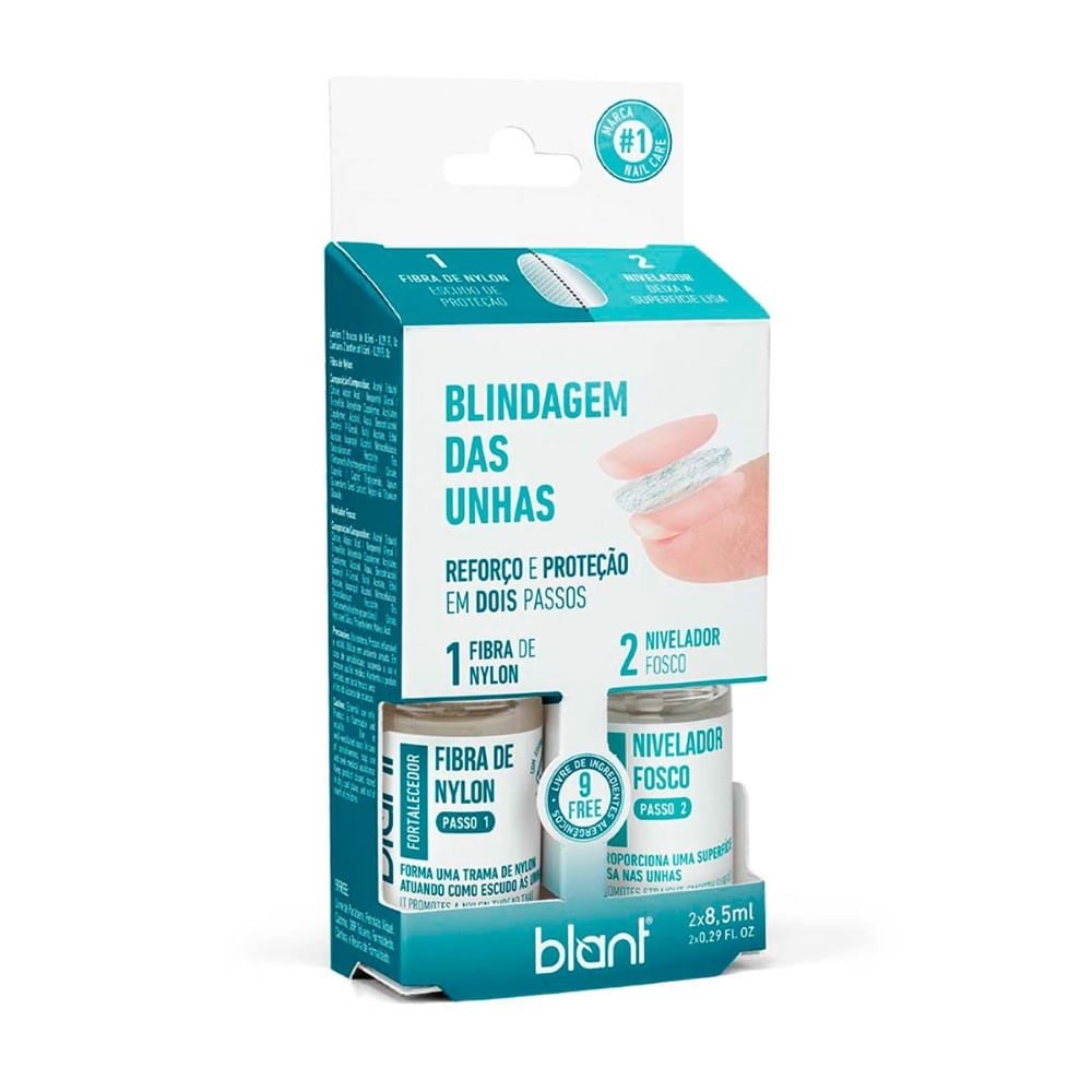 Fibra de Nylon + Nivelador Fosco Blant Blindagem Unhas 8,5ml ÚNICO