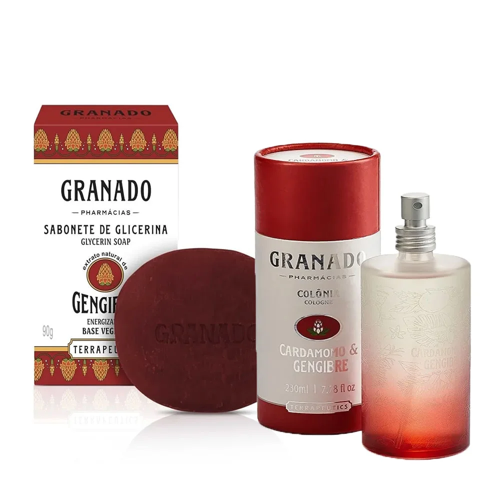 Kit Colônia Granado Terrapeutics Cardamomo e Gengibre 230ML + Sabonete ...