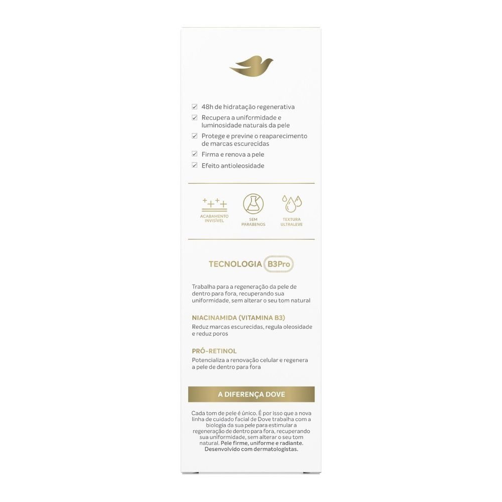 Tratamento Facial 3 em 1 Dove Regenerative FPS 30 50ml 50ml