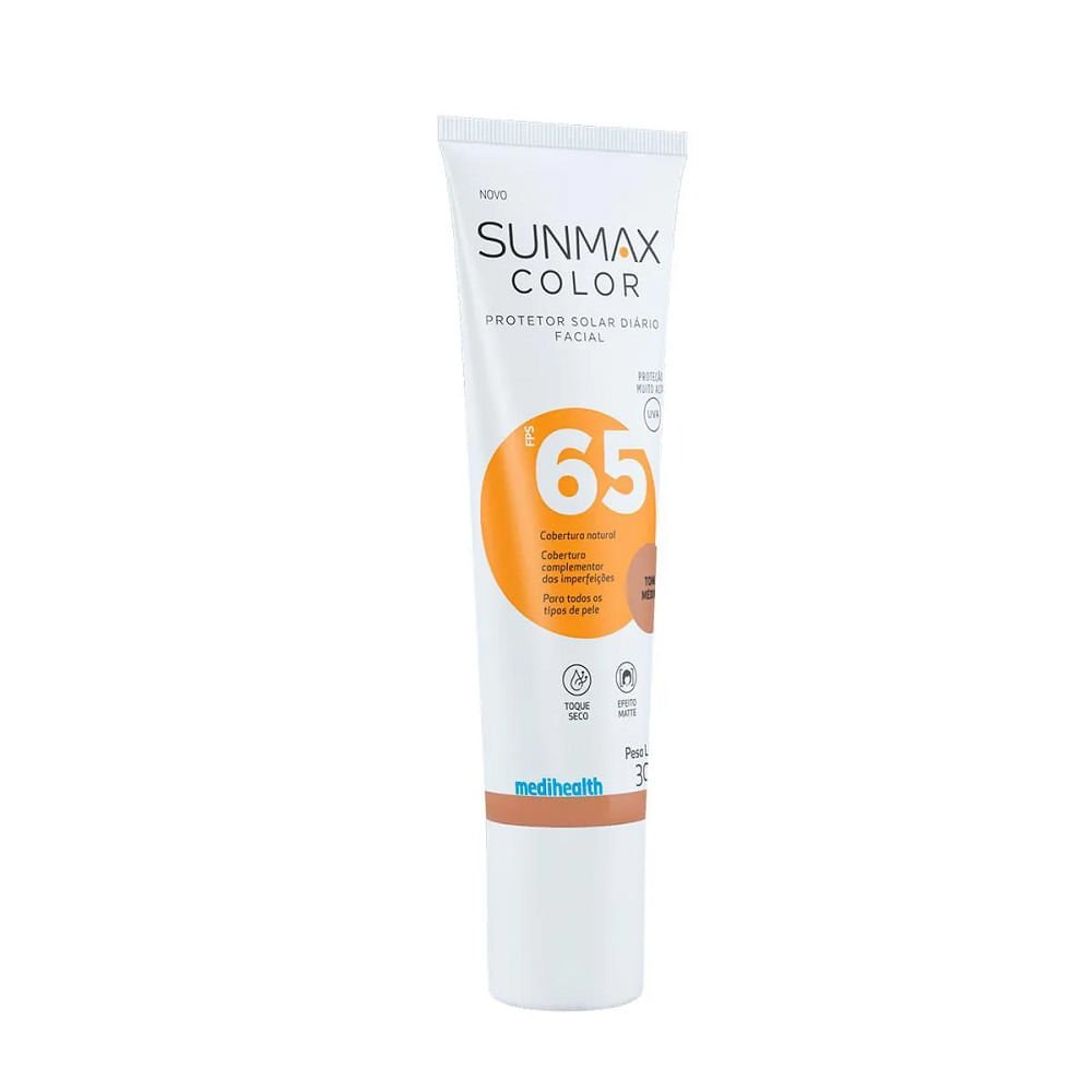 Protetor Solar Facial Sunmax Color FPS 65 Tom Médio 30g Tom Médio