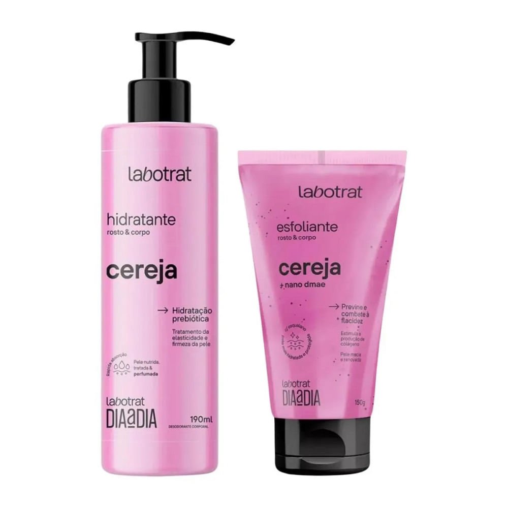 Kit Esfoliante Labotrat Dia a Dia Cereja 150g + Hidratante 190ml ÚNICO