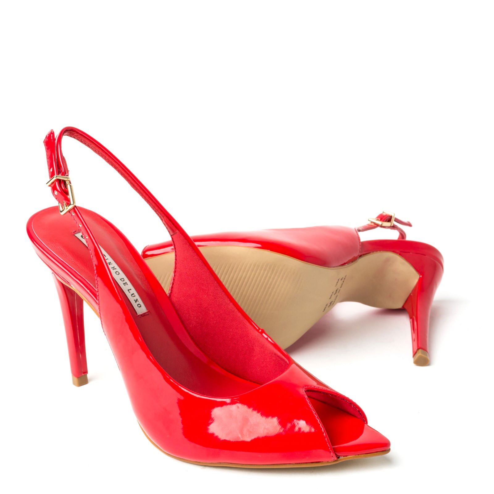 Sandália Vermelho Red Spicy Bico Verniz Fino Salto Taça 9780.01_2 Vermelho