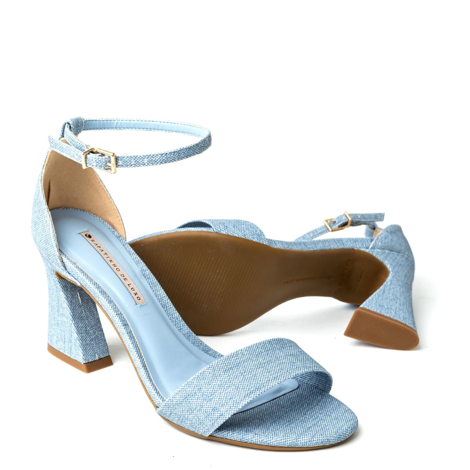 Sandália Azul Jeans Salto Vírgula Bico Redondo 9950.01_4 Azul
