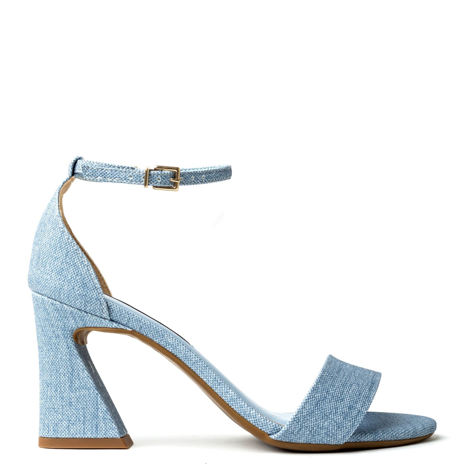 Sandália Azul Jeans Salto Vírgula Bico Redondo 9950.01_4 Azul