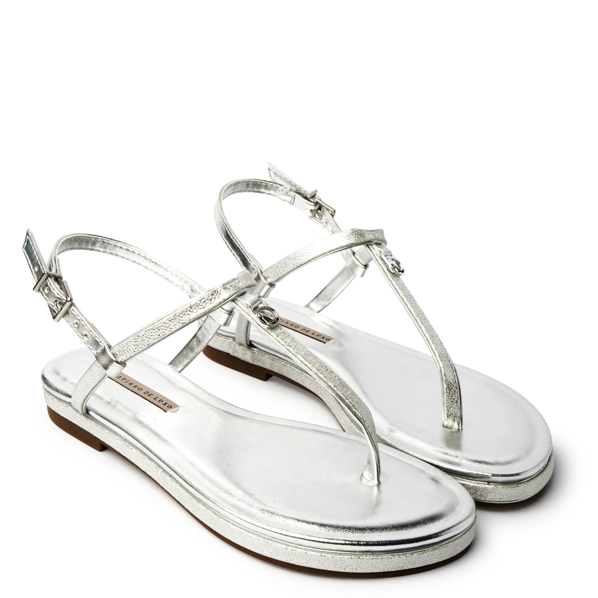 Rasteira Sandália Prata com Pingente SDL Níquel 950.27_2 Prata