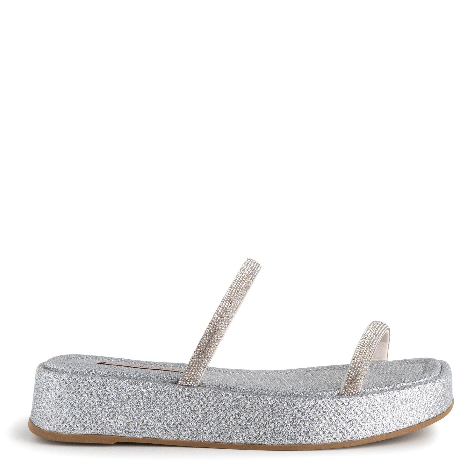 Tamanco Prata Flatform com Pedras Mini Cristal 9360.36_4 Prata