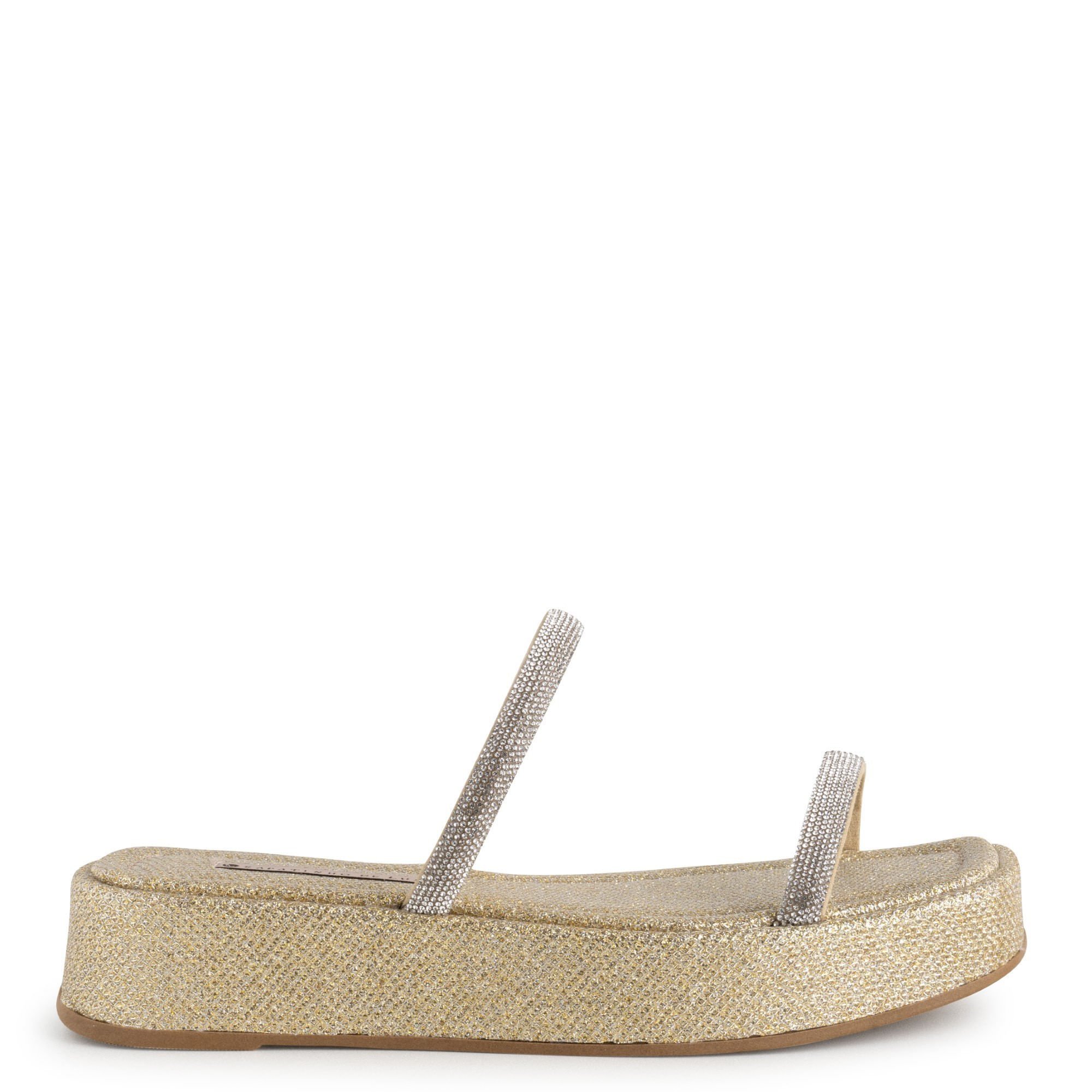 Tamanco Ouro Light Flatform com Pedras Mini Cristal 9360.36_5 Dourado