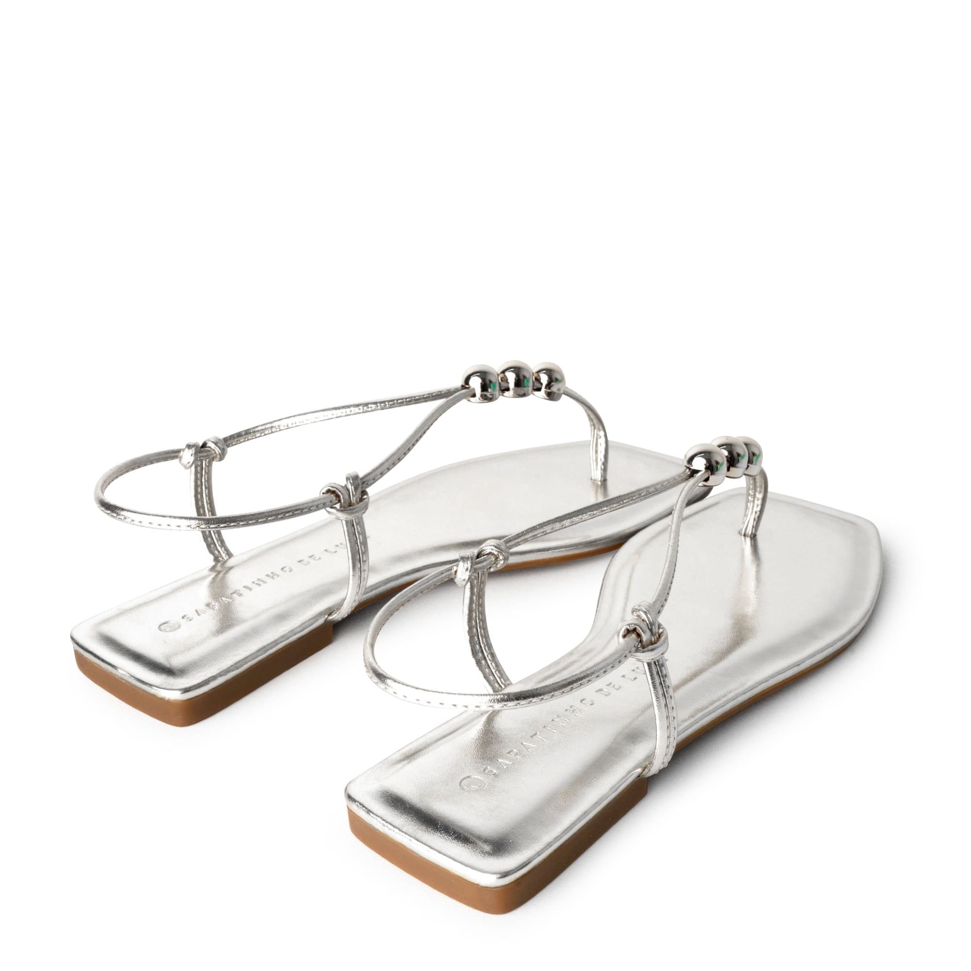 Rasteira Prata com enfeite Bolinhas 1380.28_24 Prata