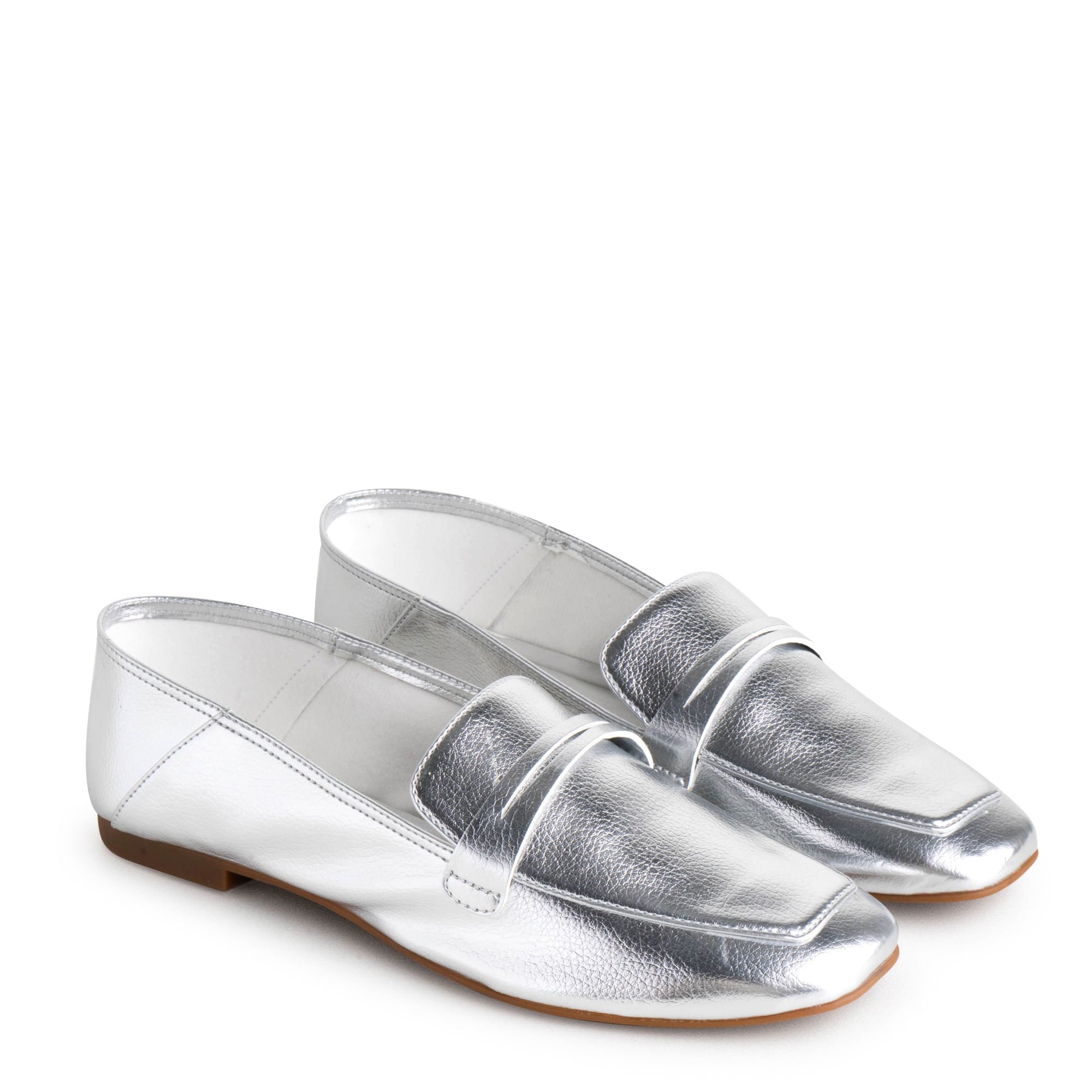 Loafer Mocassim Prata com corte laser 10000100.01_1 Prata