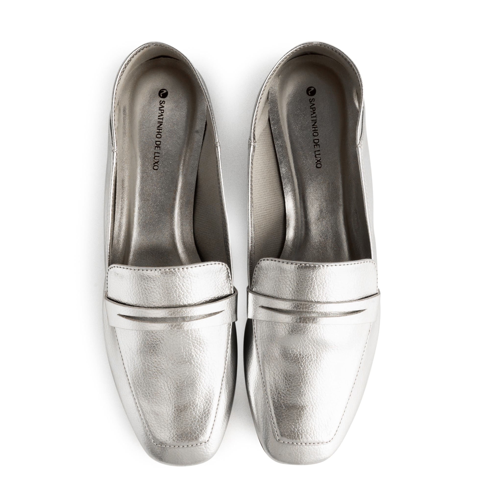 Loafer Mocassim Prata com corte laser 10000100.01_1 Prata