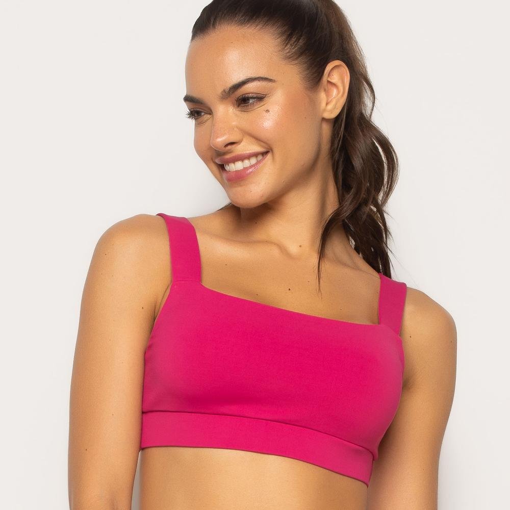 Top Quadrado com Bojo Rosa Vitamina Rosa