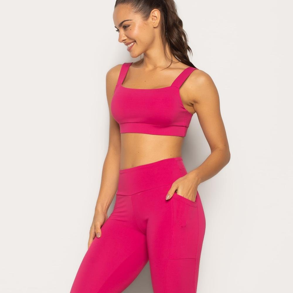 Top Quadrado com Bojo Rosa Vitamina Rosa