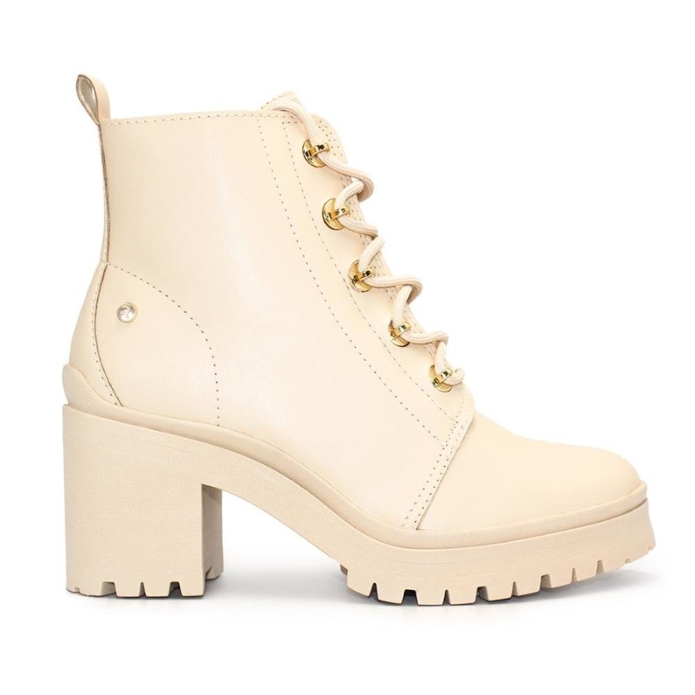 Bota Coturno Ramarim Feminina Casual 23-50122 Bege