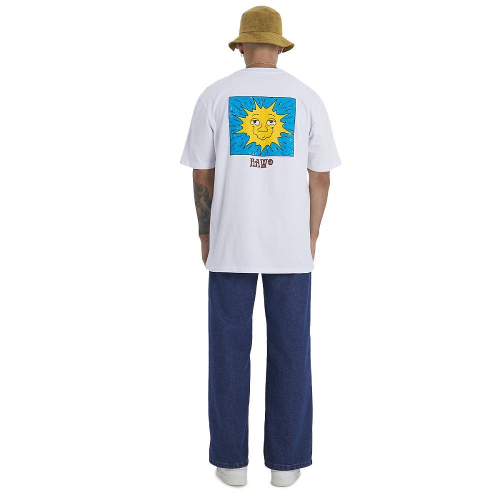 Camiseta Baw Unissex Mc Regular Stoned Sun Branco