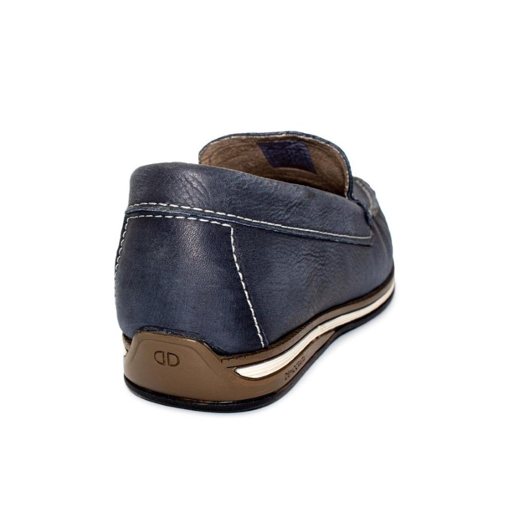 Mocassim De Couro Democrata Easy Ted 135201 Azul