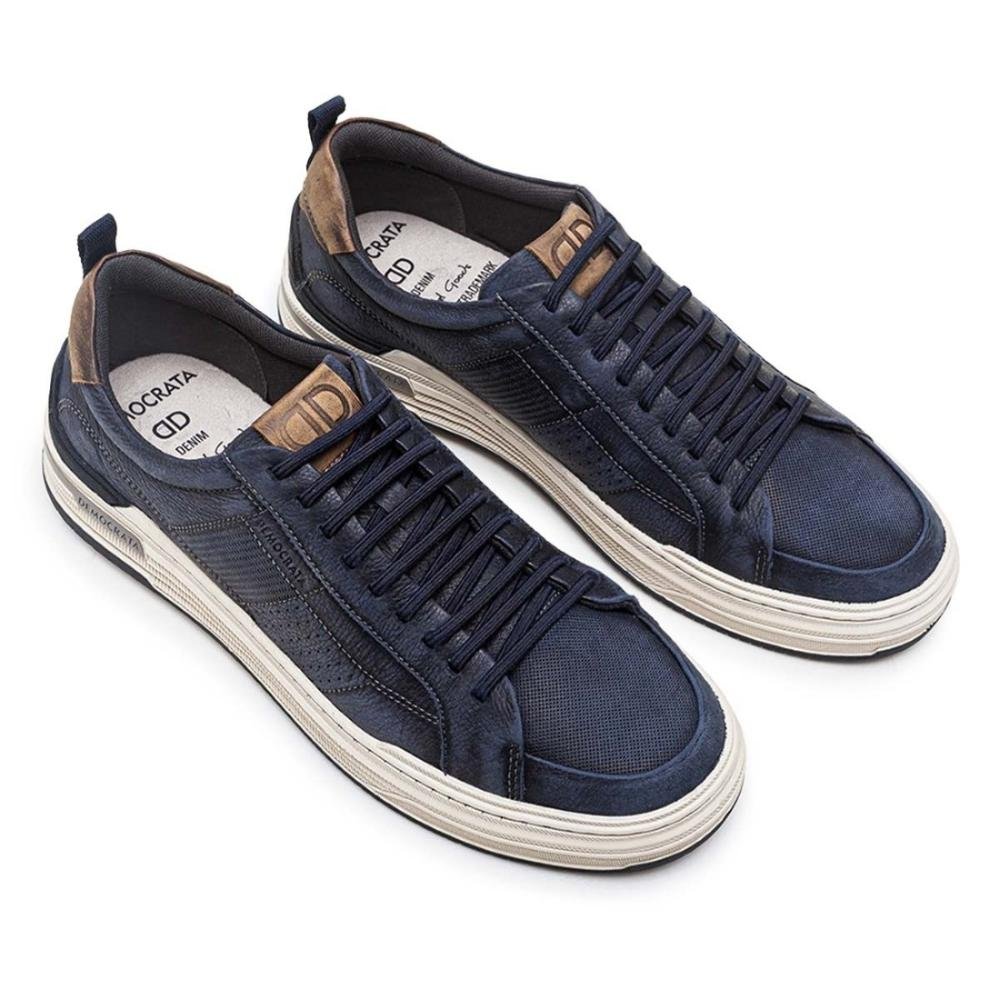 Tênis Democrata Masculino Denim Mike 240601 Azul