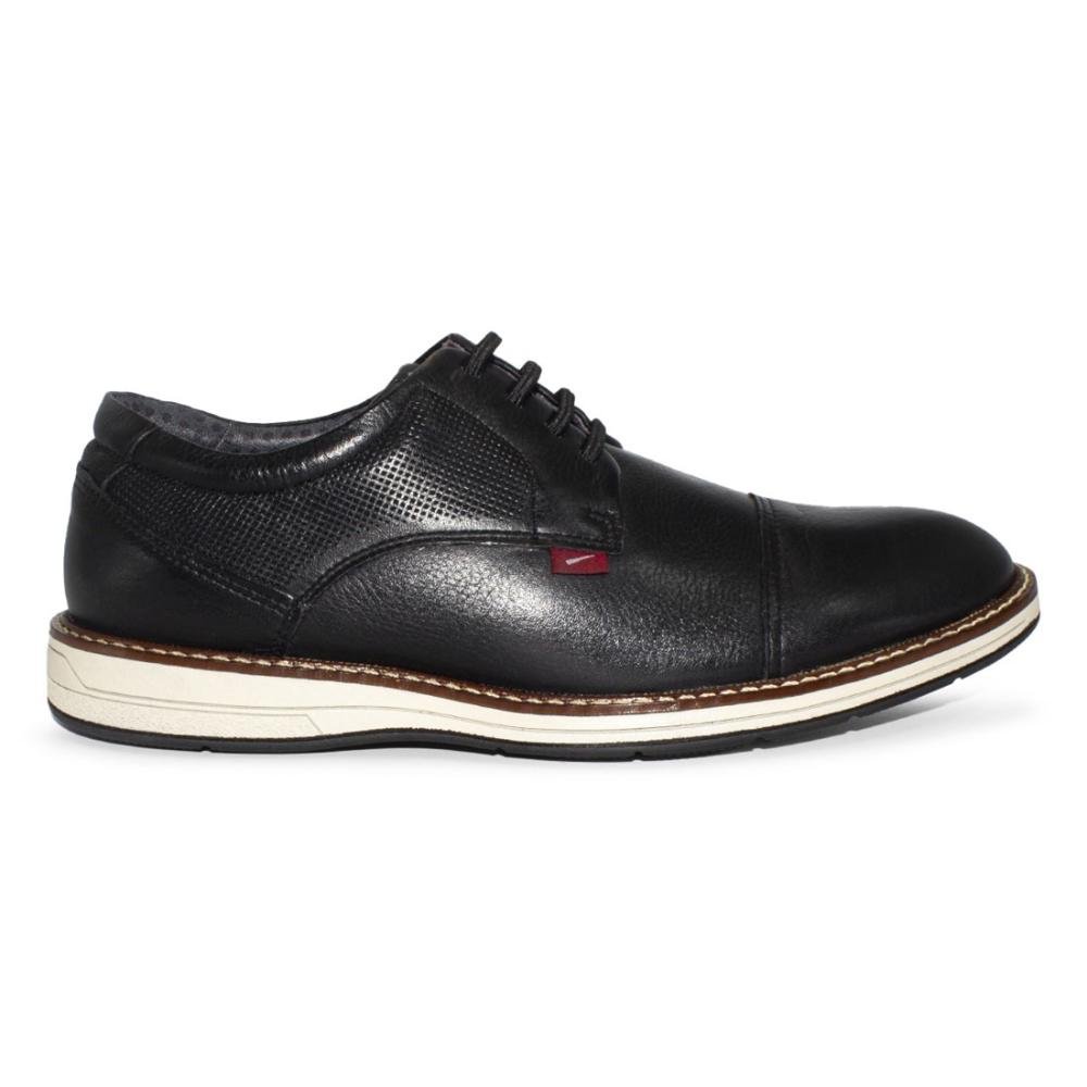 Sapato Social de Couro Ferracini Masculino Kingston 6151-675 Preto