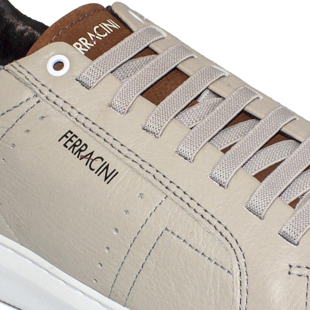 Sapatênis de Couro Ferracini Masculino Marvin 7316-683 Bege