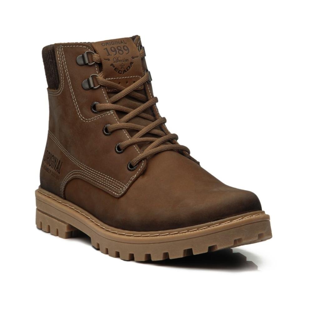 Bota Pegada Masculina Couro 181502 Marrom