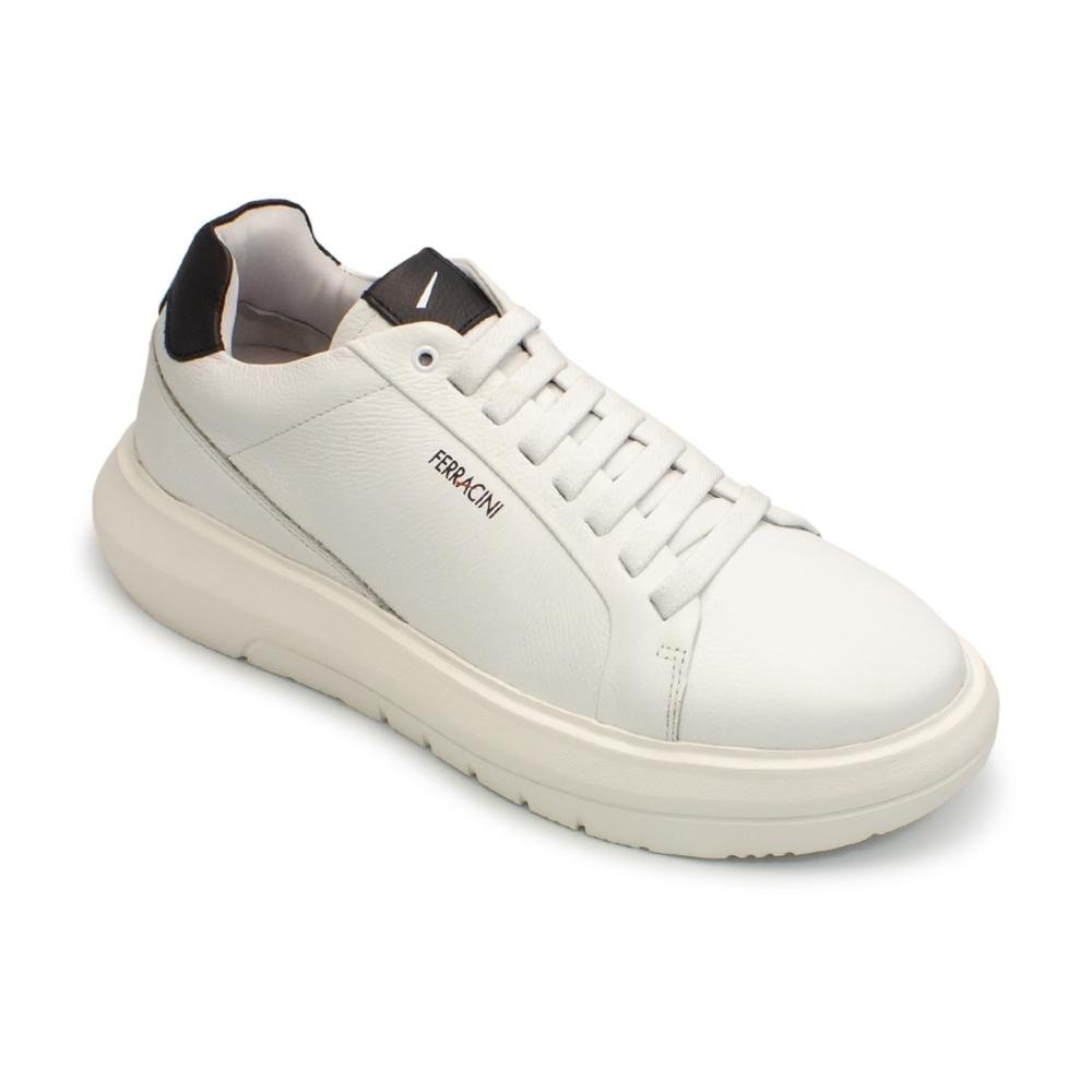 Tênis de Couro Ferracini Masculino Energy 8285 Branco/Preto