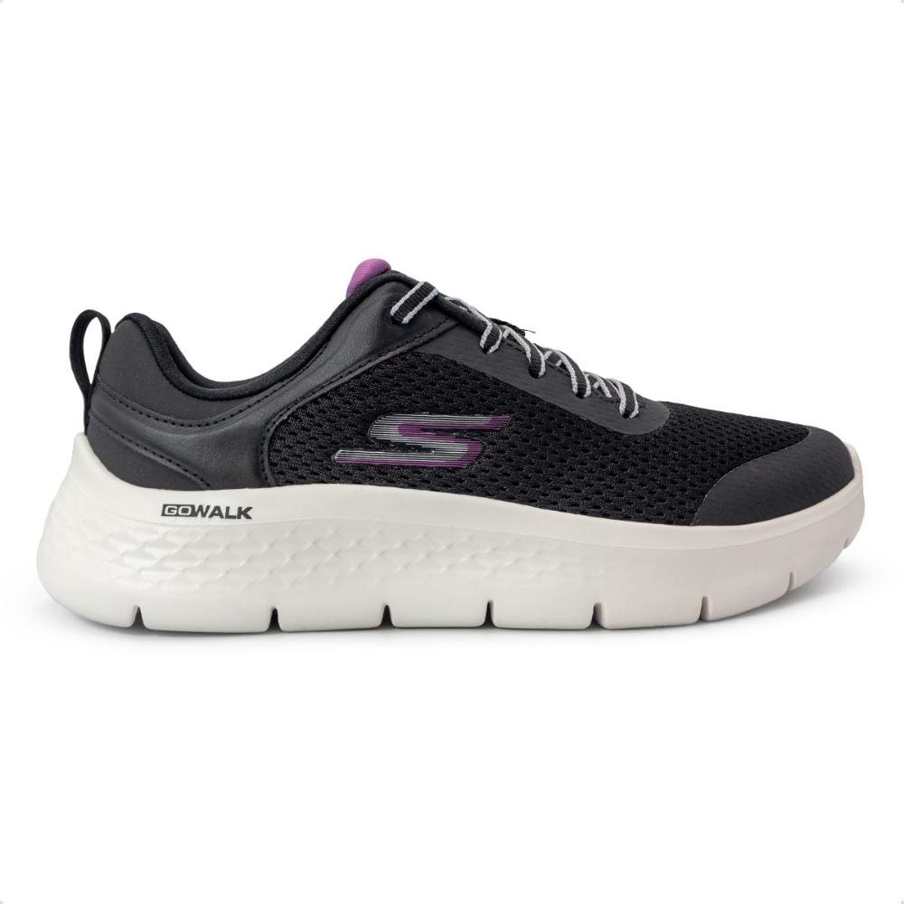 Tênis Skechers Feminino Go Walk Flex Preto/Roxo