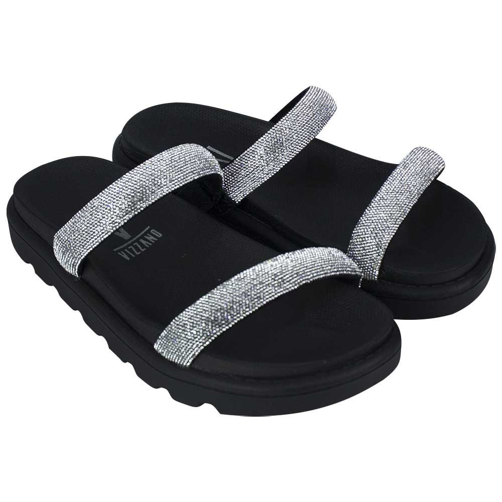 Chinelo Vizzano Flat Form Feminino Preto