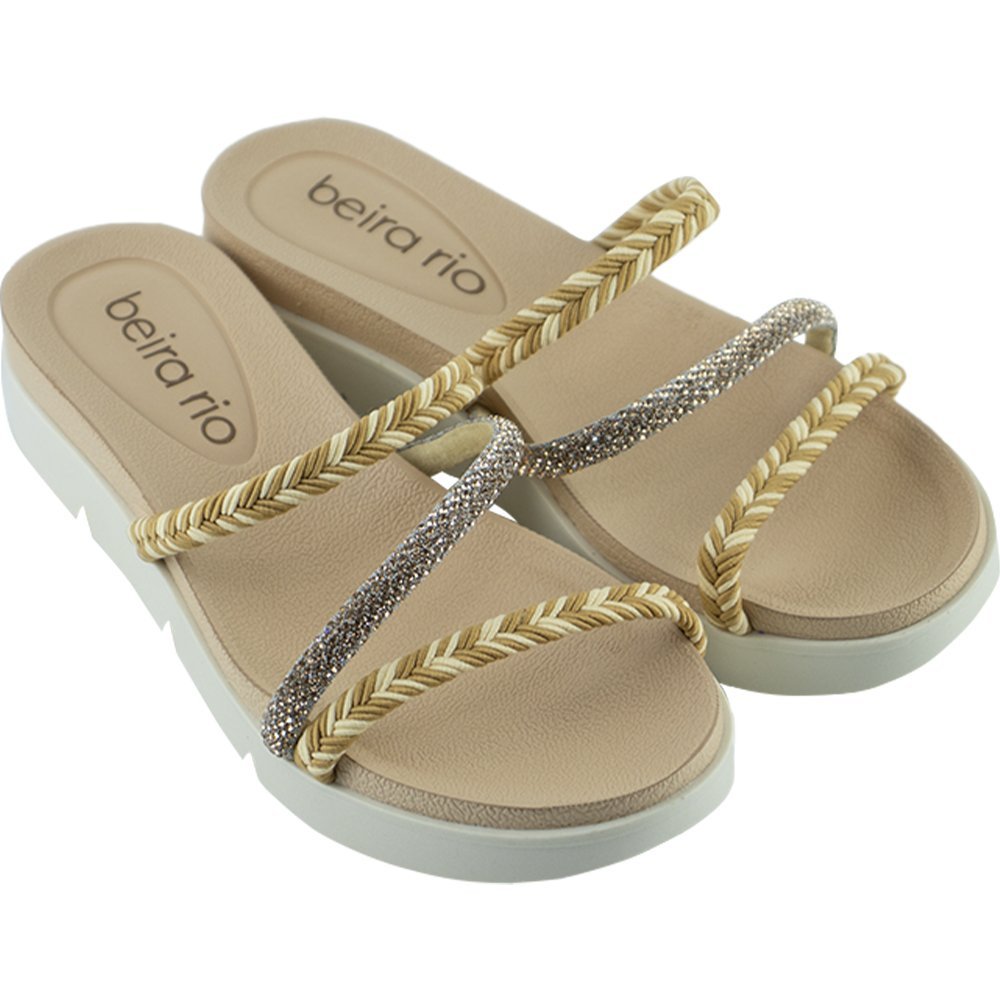 Papete Beira Rio Shimmer Feminina Bege