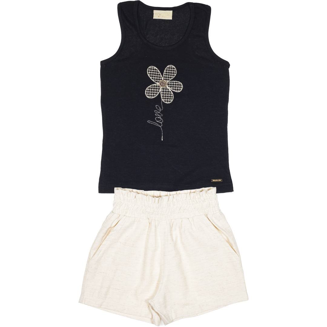 Conjunto Flor Love Preto