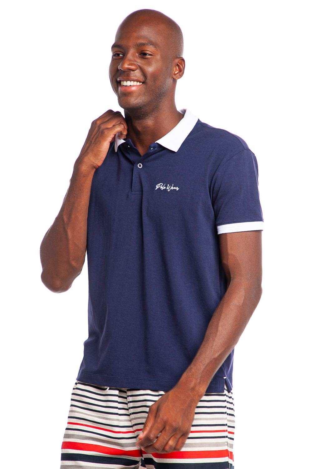 Polo Masculina Nautical Polo Wear Azul Escuro Azul