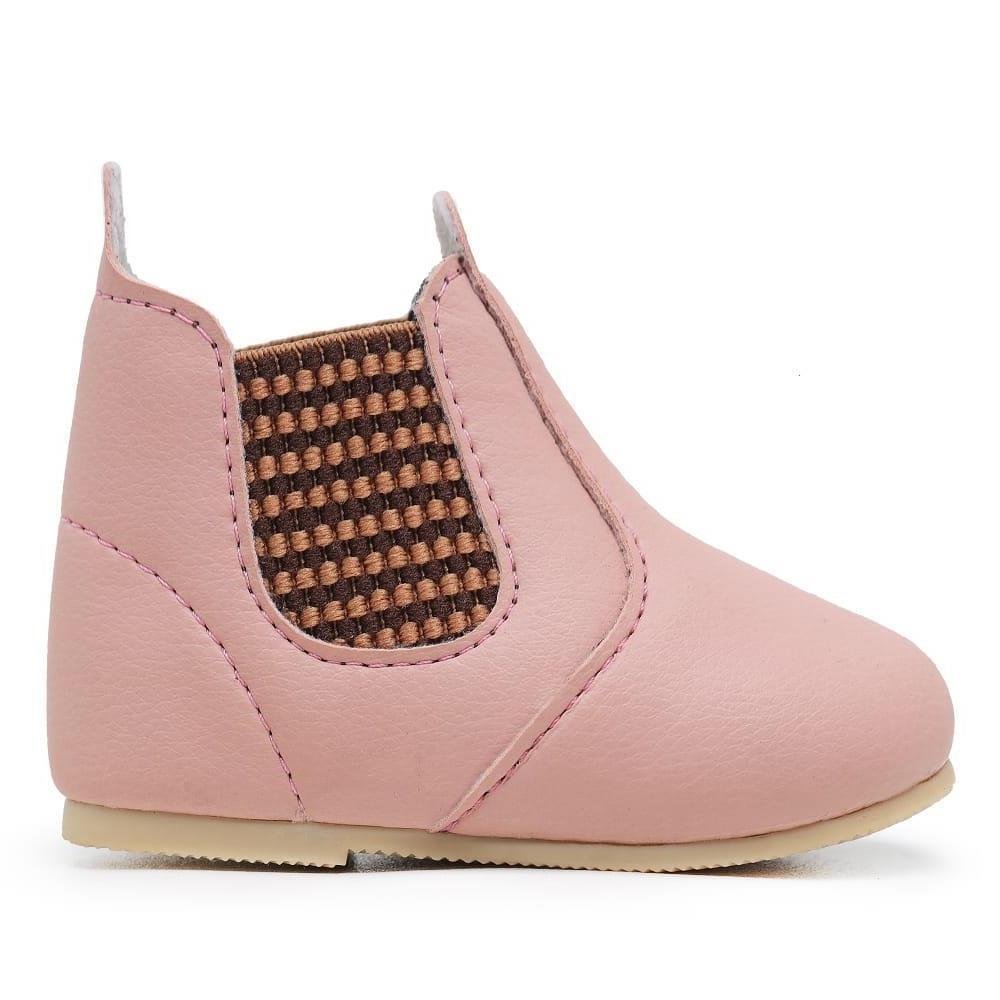 Bota Chelsea Infantil Elástico Antiderrapante Moderna Rosa