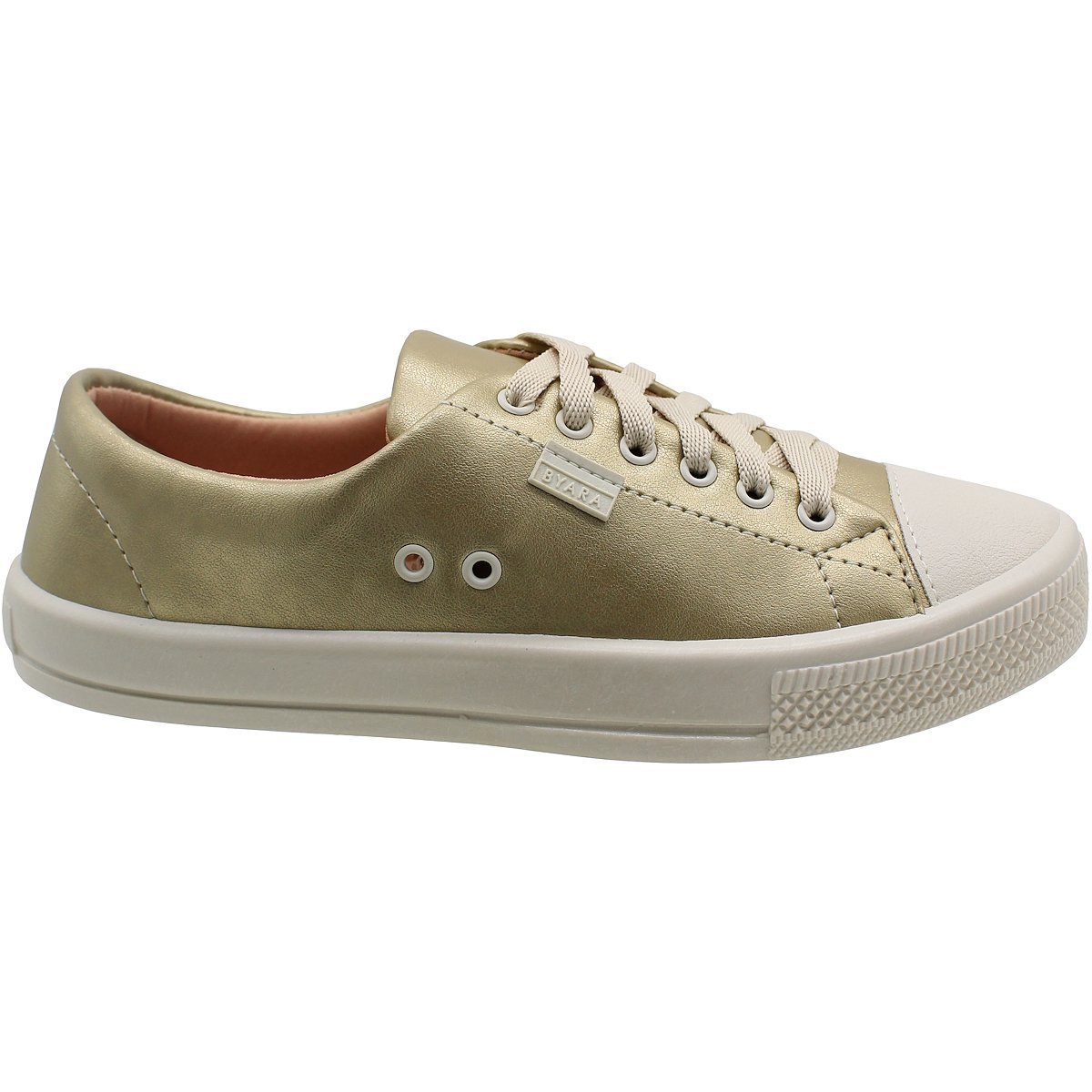 Tênis Casual Byara Clássico Napa Feminino Dourado