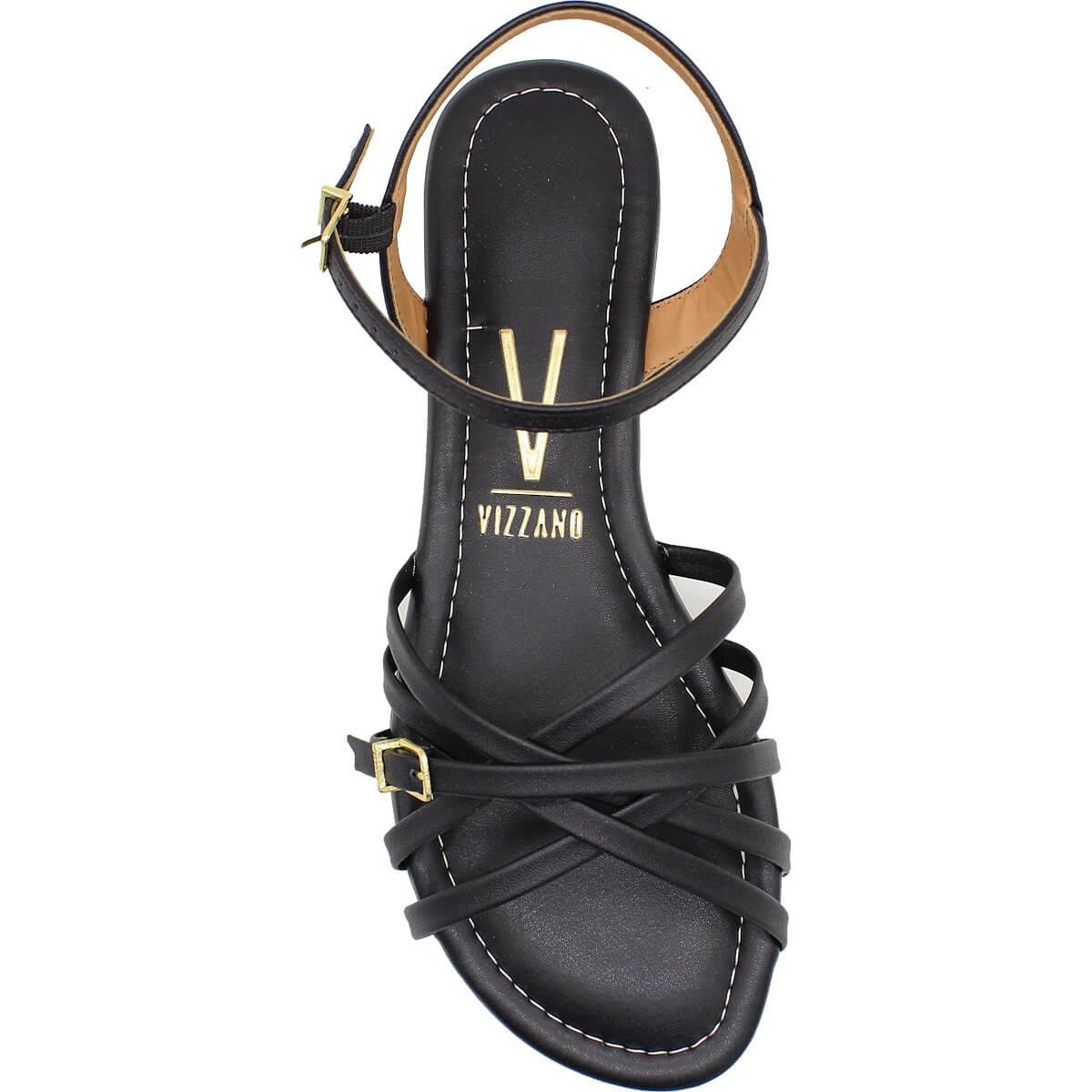 Sandália Rasteira Vizzano Pelica Feminina Preto