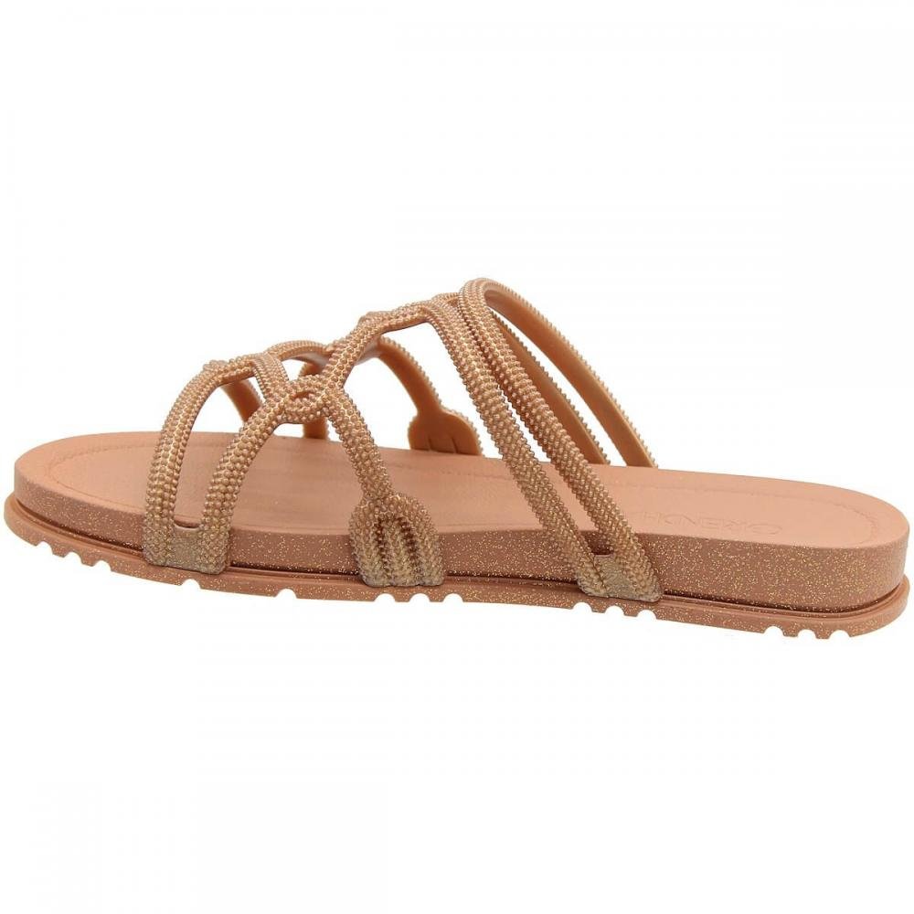 Chinelo Slide Grendha Acolher Multi Tiras Entrelaçadas Feminina Rosa