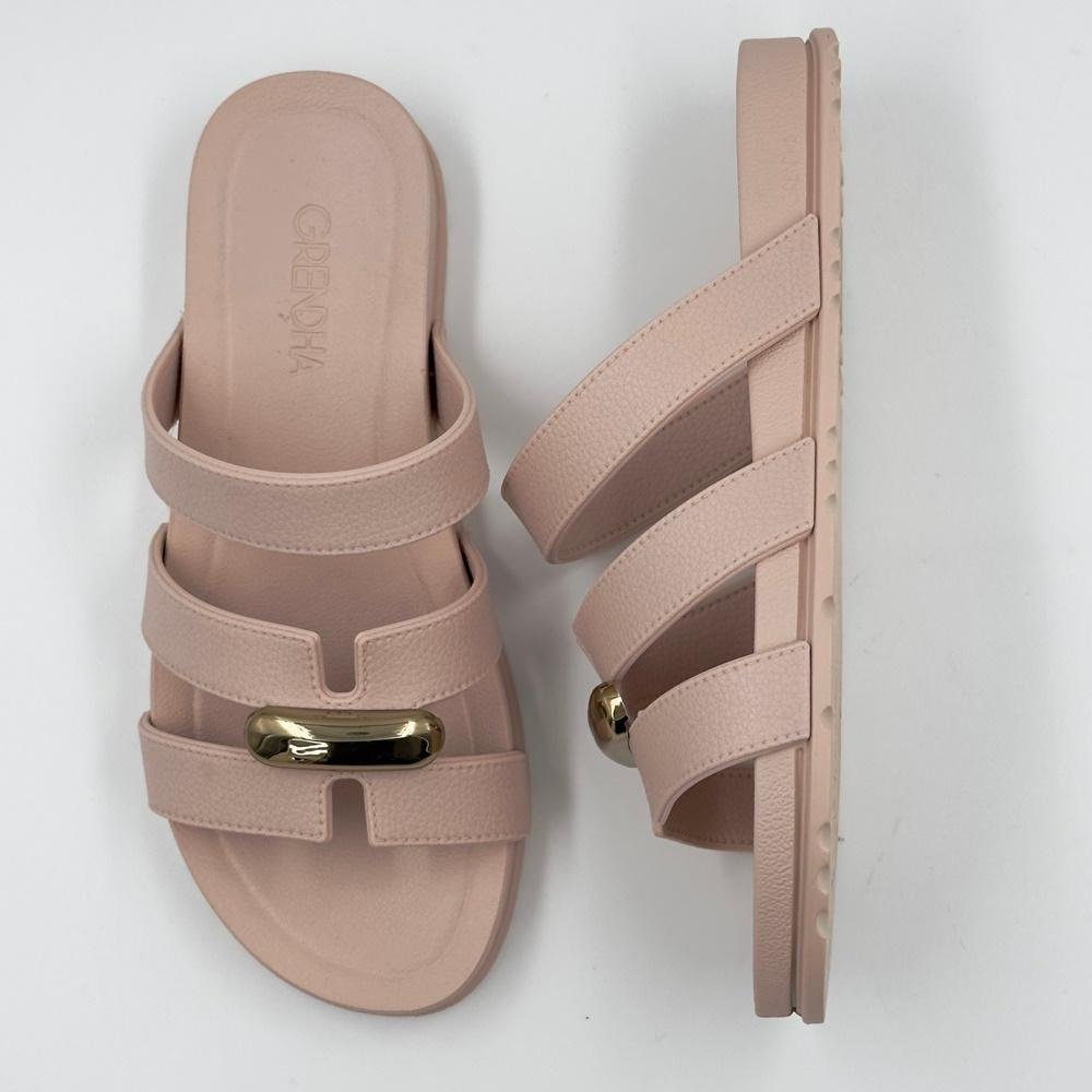 Chinelo Grendha Slide Mediterrâneo Feminino Bege
