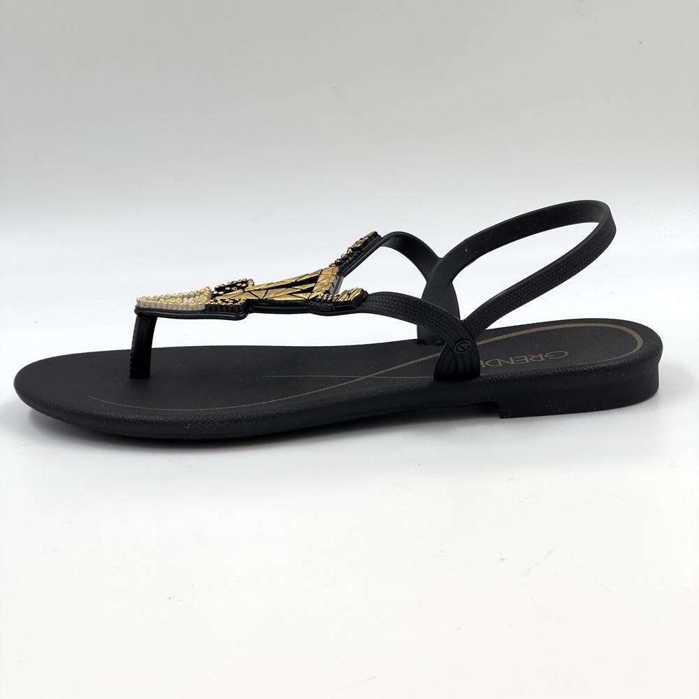 Sandália Grendha Rasteira Casual Desejo Feminina Preto