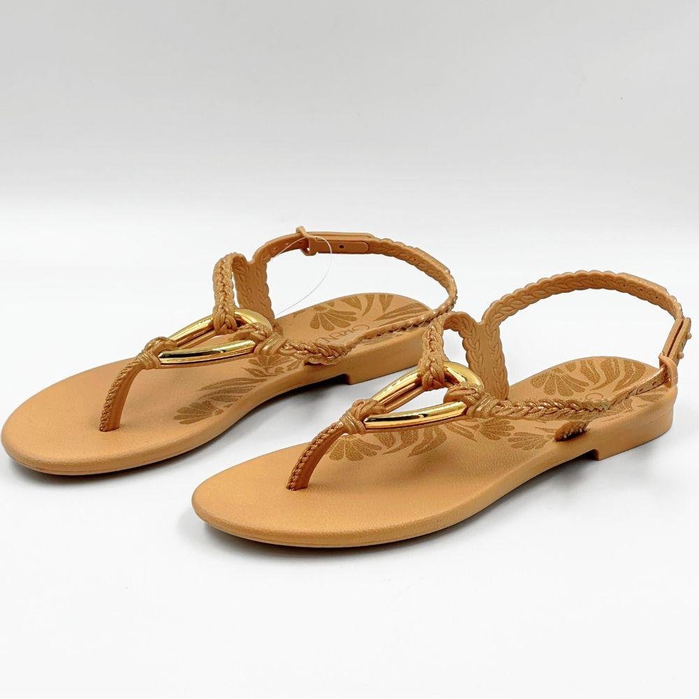 Sandália Grendha Sublime Dand Rasteira Feminina Marrom