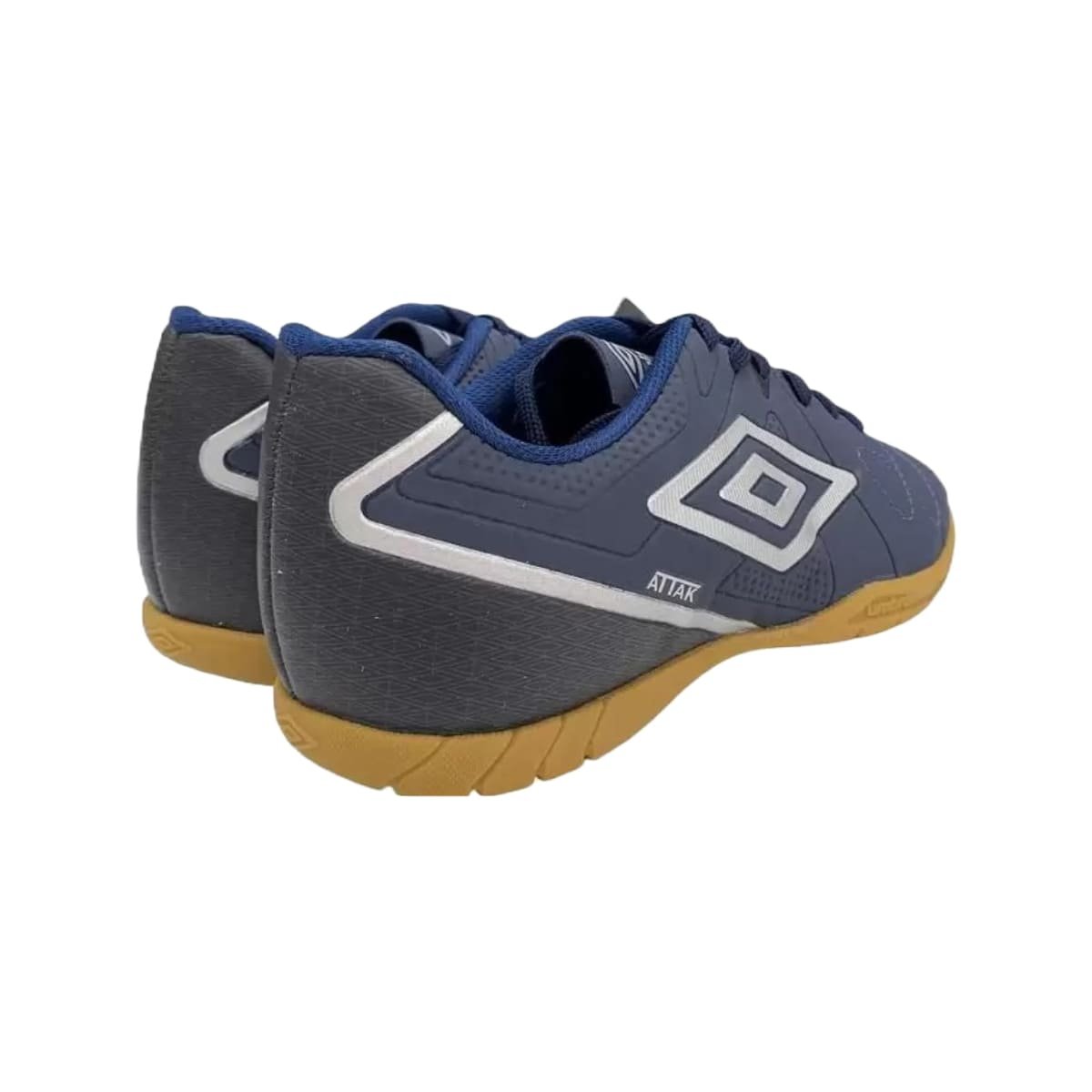 Chuteira Futsal Umbro Attak Eternal Masculino Azul Marinho e Prata Azul/Prata