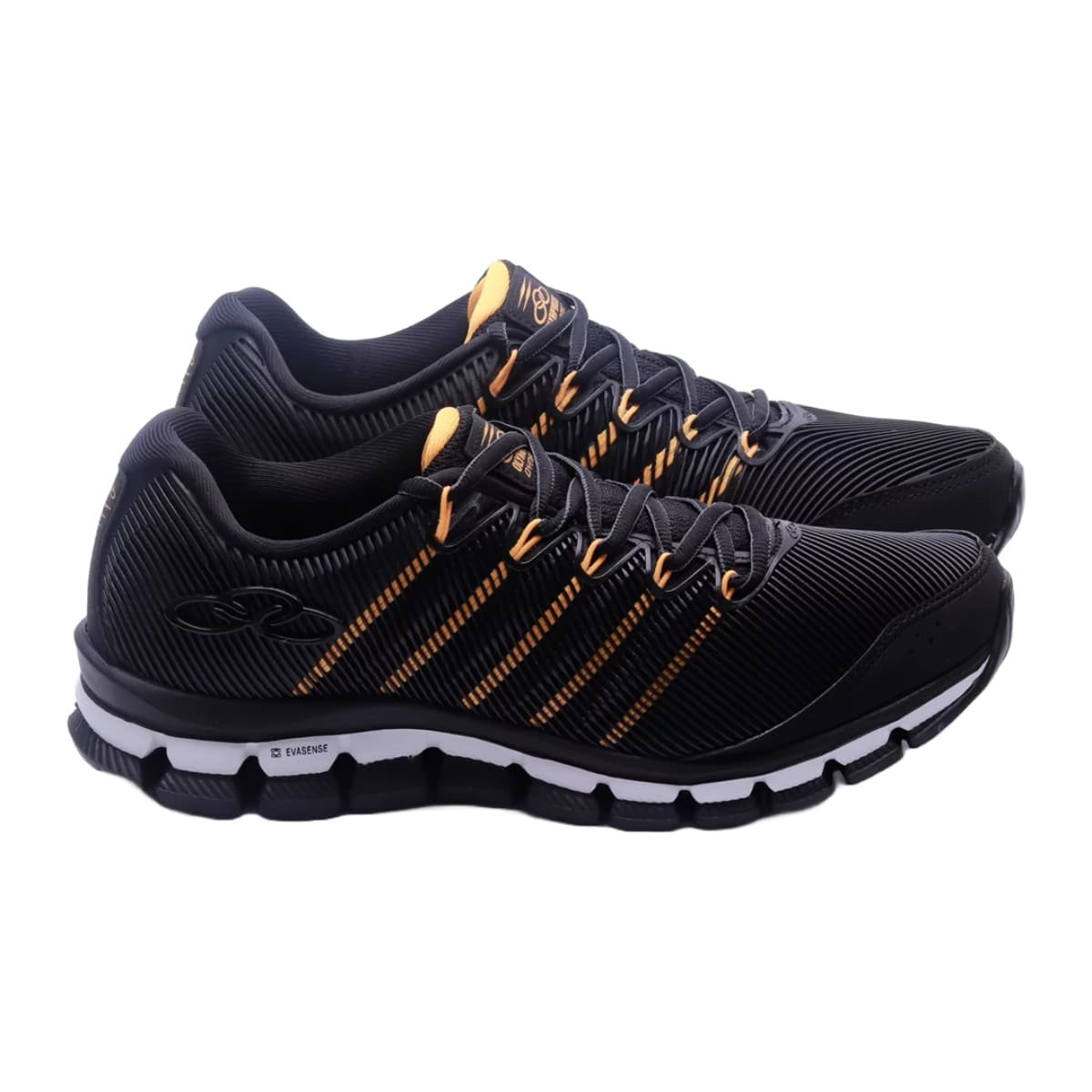 Tênis Olympikus Dynamic Unissex Preto e Laranja Multicores