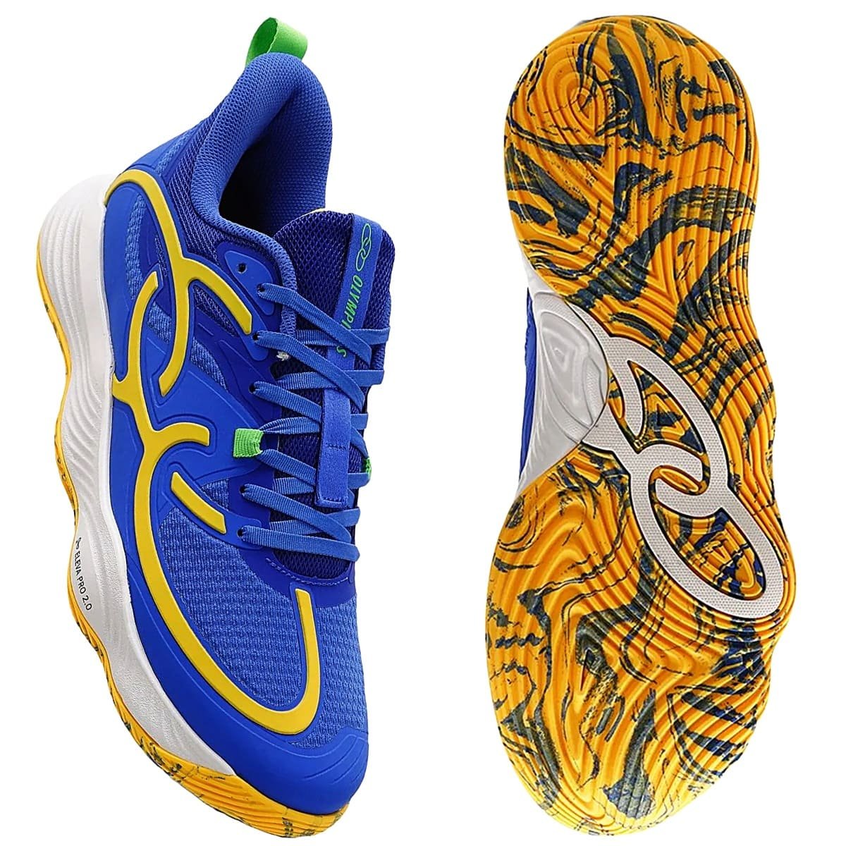 Tênis Olympikus Quadra BR1 Unissex Azul e Amarelo Azul