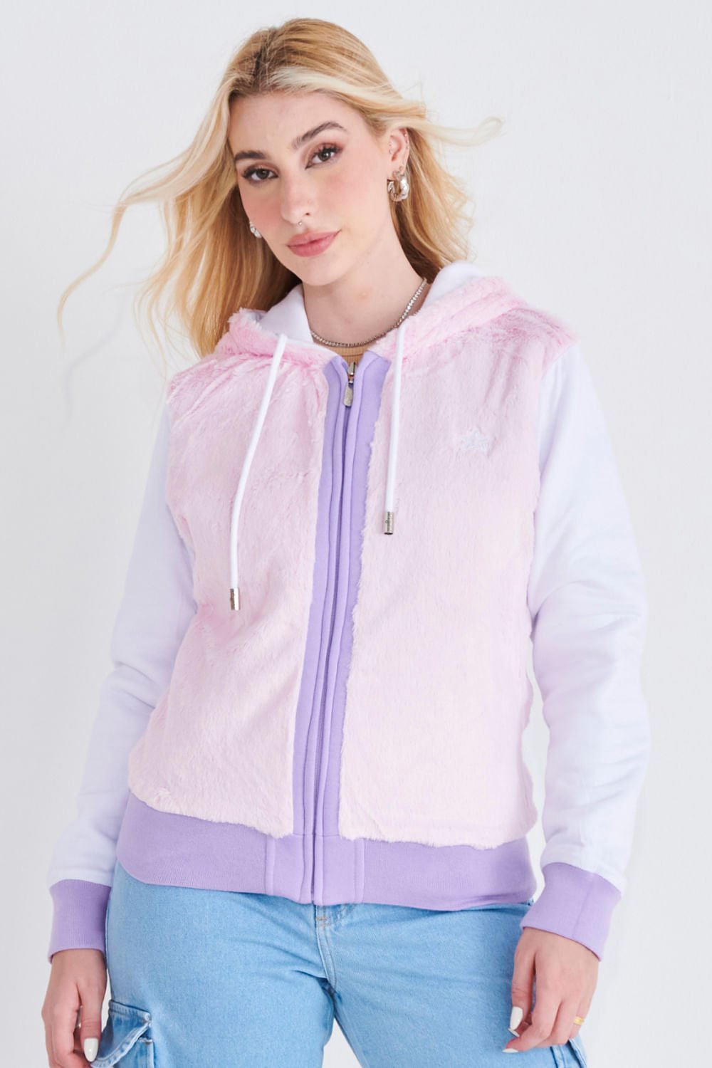 Moletom Dupla Face Planet Girls Roxo Claro Roxo